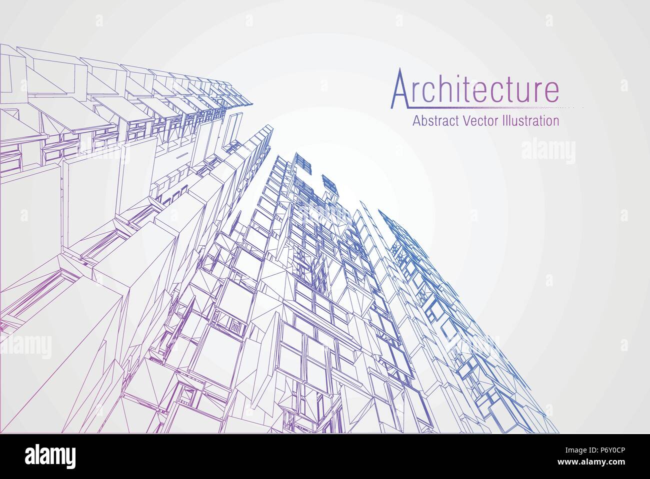 Modern architecture wireframe. Concept of urban wireframe. Wireframe ...