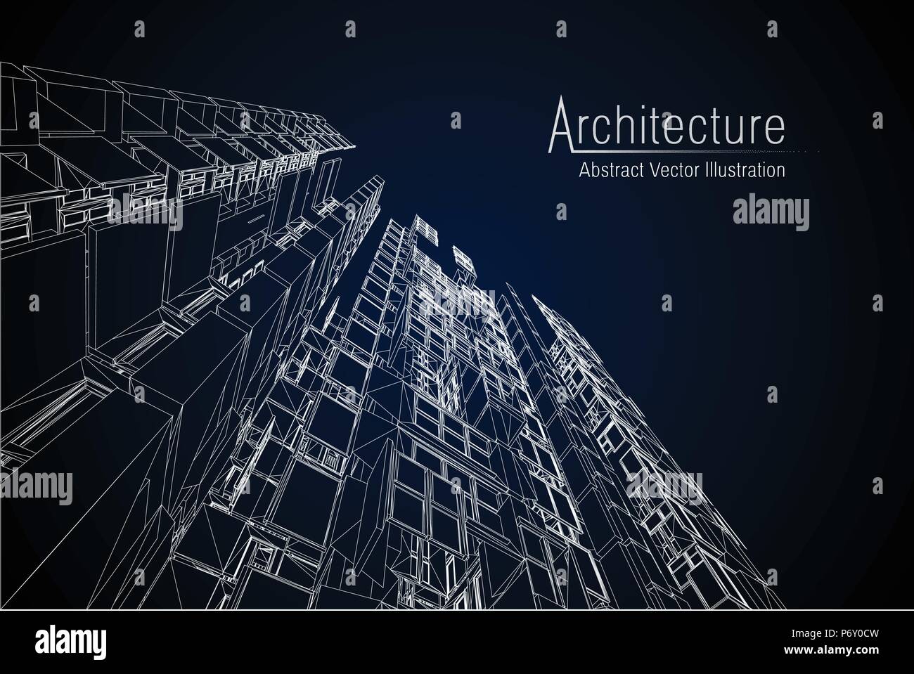 Modern architecture wireframe. Concept of urban wireframe. Wireframe ...
