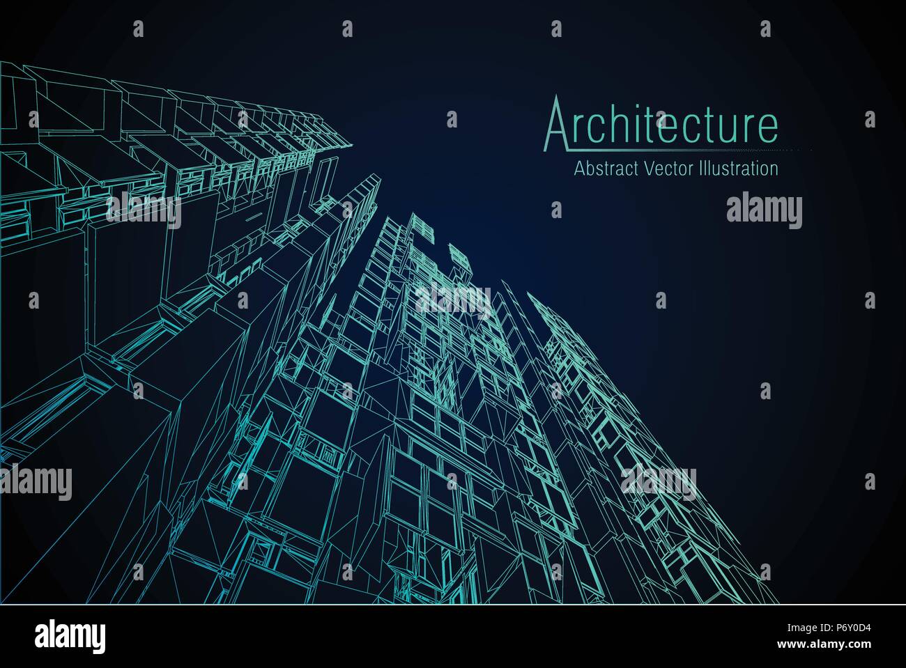 Modern Architecture Wireframe Concept Of Urban Wireframe Wireframe Building Illustration Of