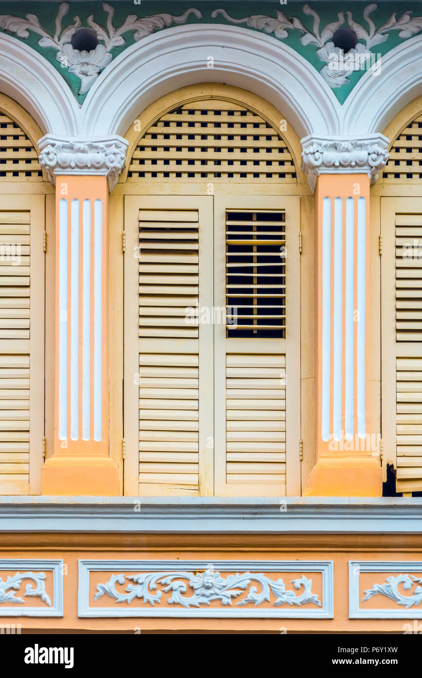 Malaysia, Penang, Georgetown, Shuttered Windows Stock Photo - Alamy