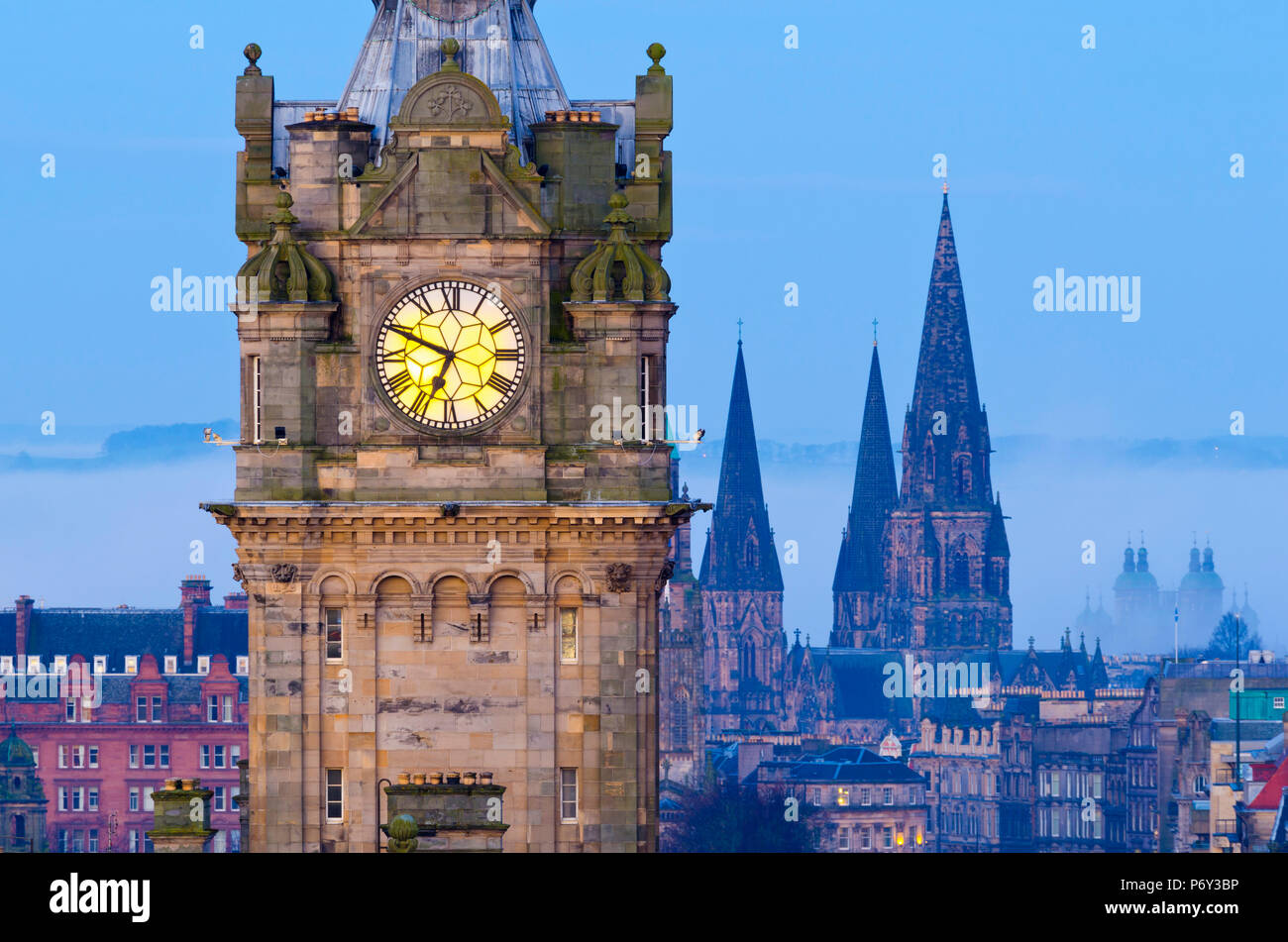 UK, Scotland, Edinburgh, Tower of Balmoral Hotel Stock Photo - Alamy