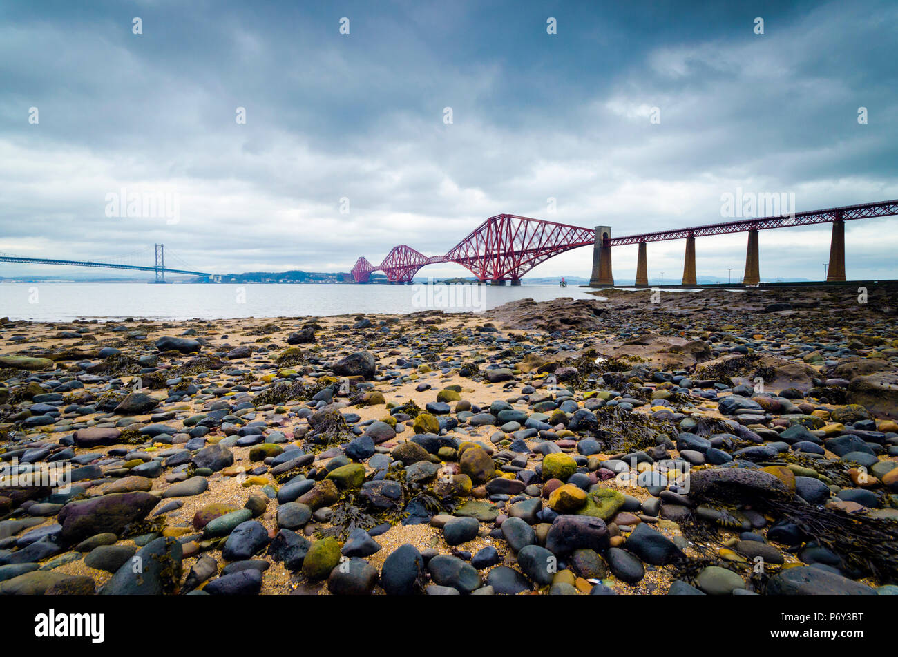 UK, Scotland, Edinburgh, Firth of Forth, Forth Railway Bridge Stock ...