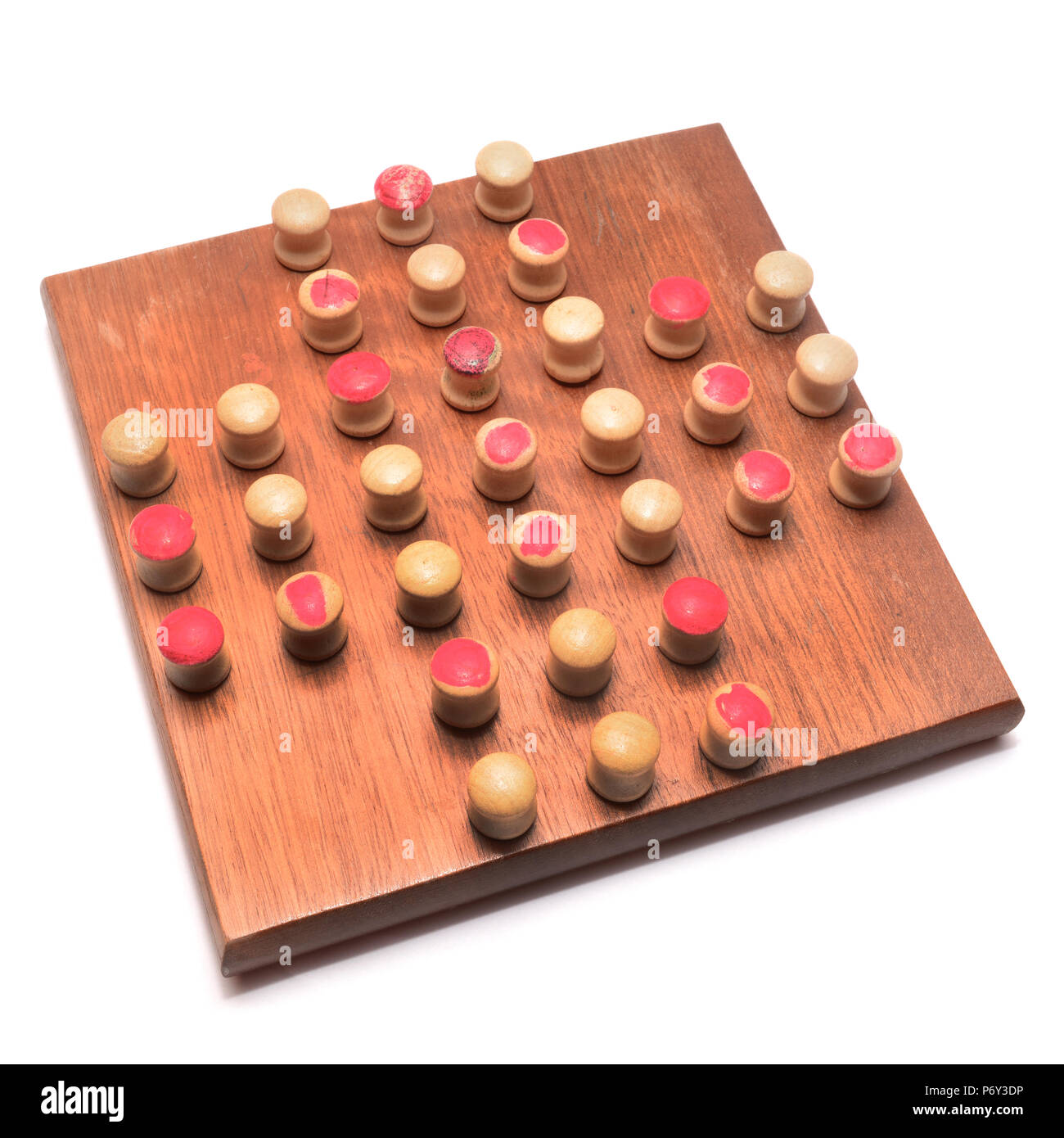 solitaire wooden board game isolated on white Stock Photo - Alamy