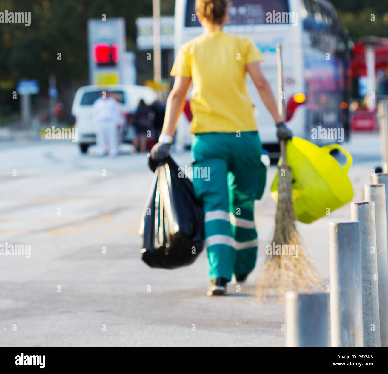 Garbage collector woman hi-res stock photography and images - Alamy
