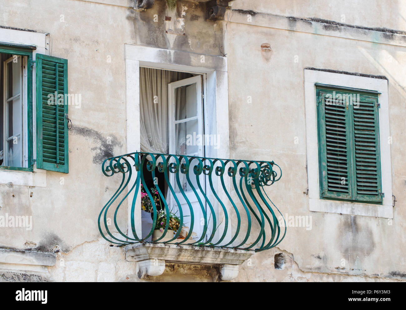 old balcony europe style Stock Photo - Alamy