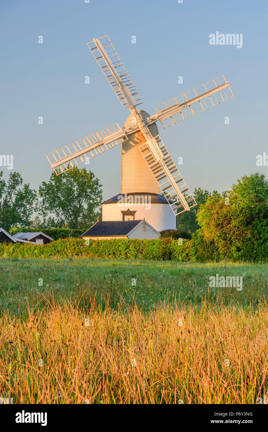 UK, England, Suffolk, Saxtead Green, Saxtead Green Windmill Stock Photo ...