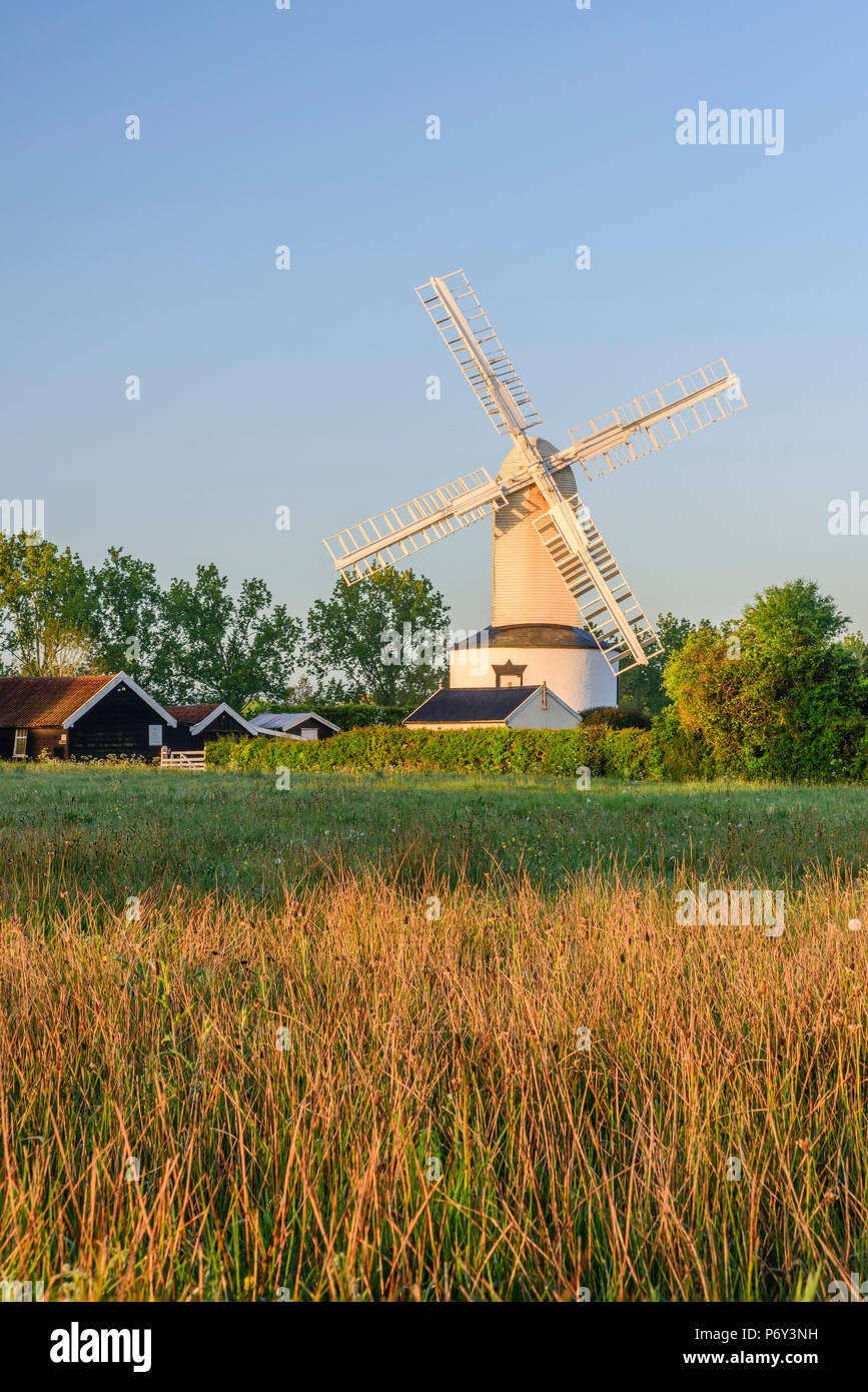 UK, England, Suffolk, Saxtead Green, Saxtead Green Windmill Stock Photo ...