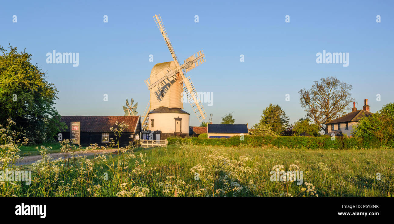 UK, England, Suffolk, Saxtead Green, Saxtead Green Windmill Stock Photo ...