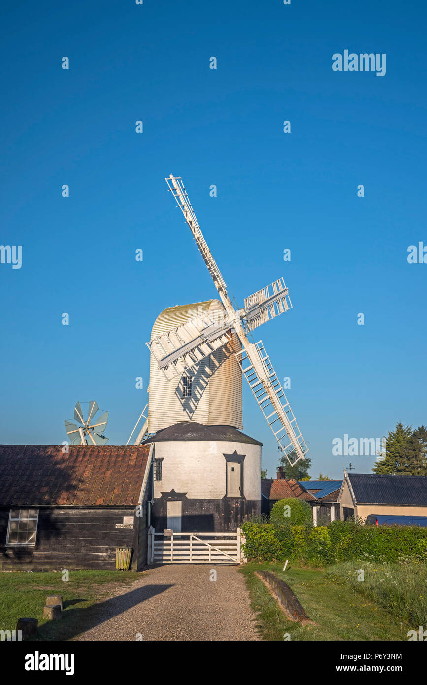 UK, England, Suffolk, Saxtead Green, Saxtead Green Windmill Stock Photo ...