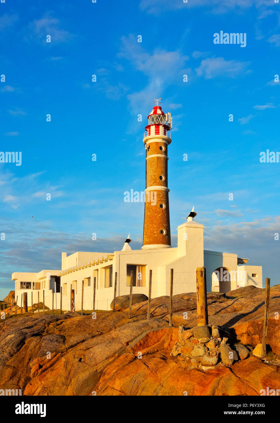 Uruguay, Rocha Department, View of the lighthouse in Cabo Polonio Stock ...