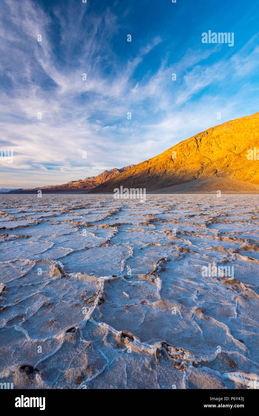 USA, California, Death Valley National Park, Badwater Basin, lowest ...