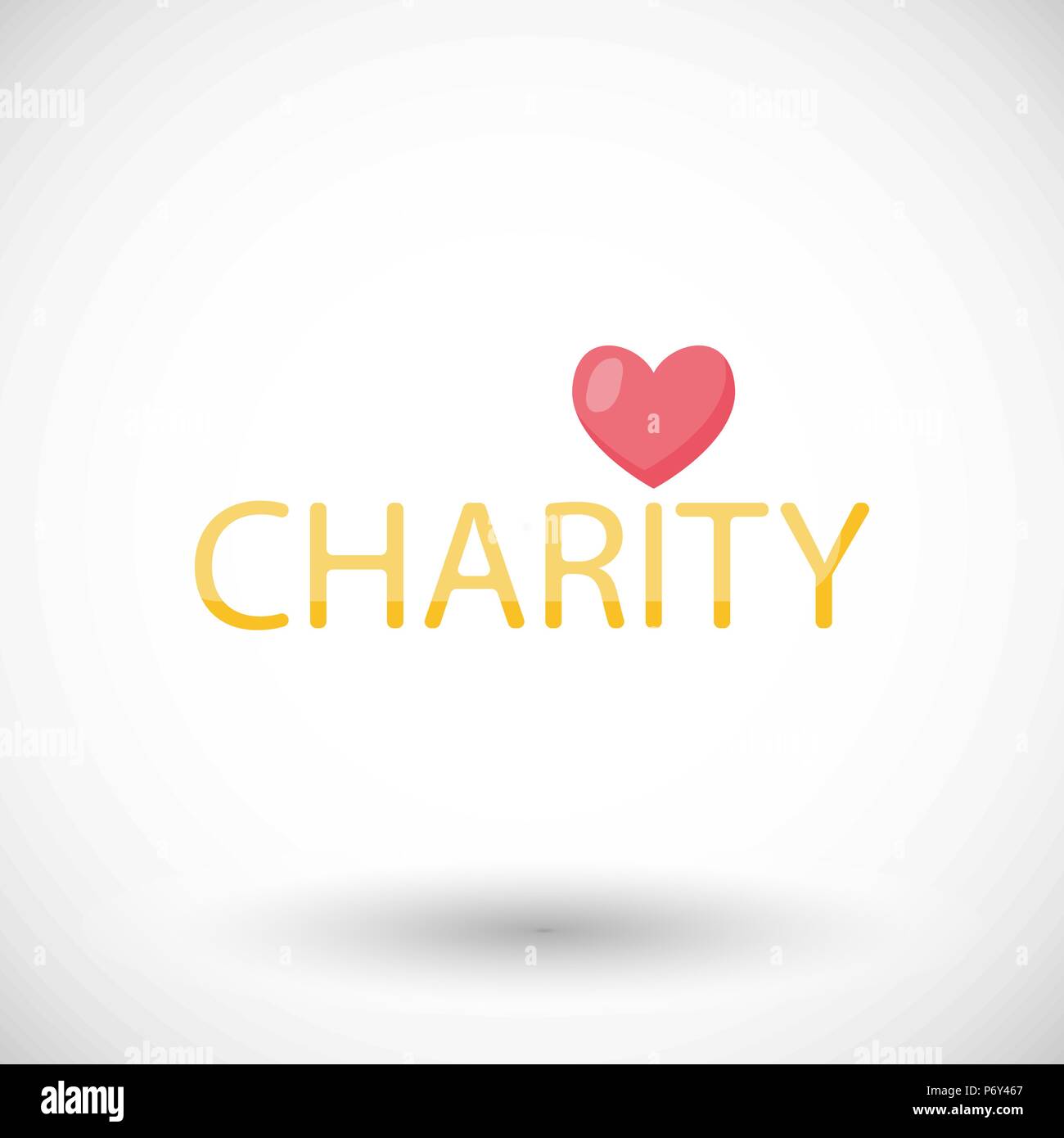 Charity vector flat icon, flat design of donation or fundraising sign ...