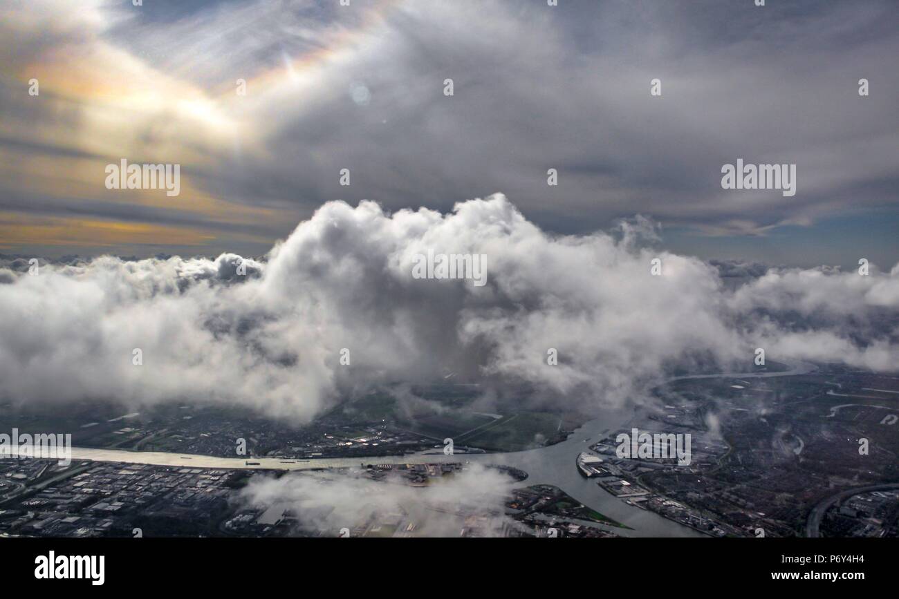 Aerial view from a plane at Rotterdam, The Netherlands Stock Photo - Alamy