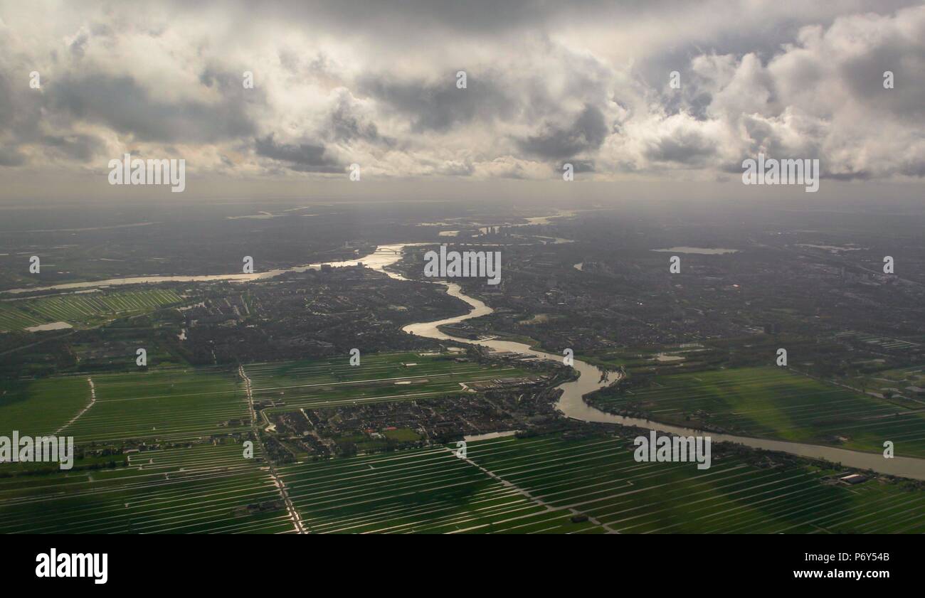 Aerial view from a plane at Rotterdam, The Netherlands Stock Photo - Alamy