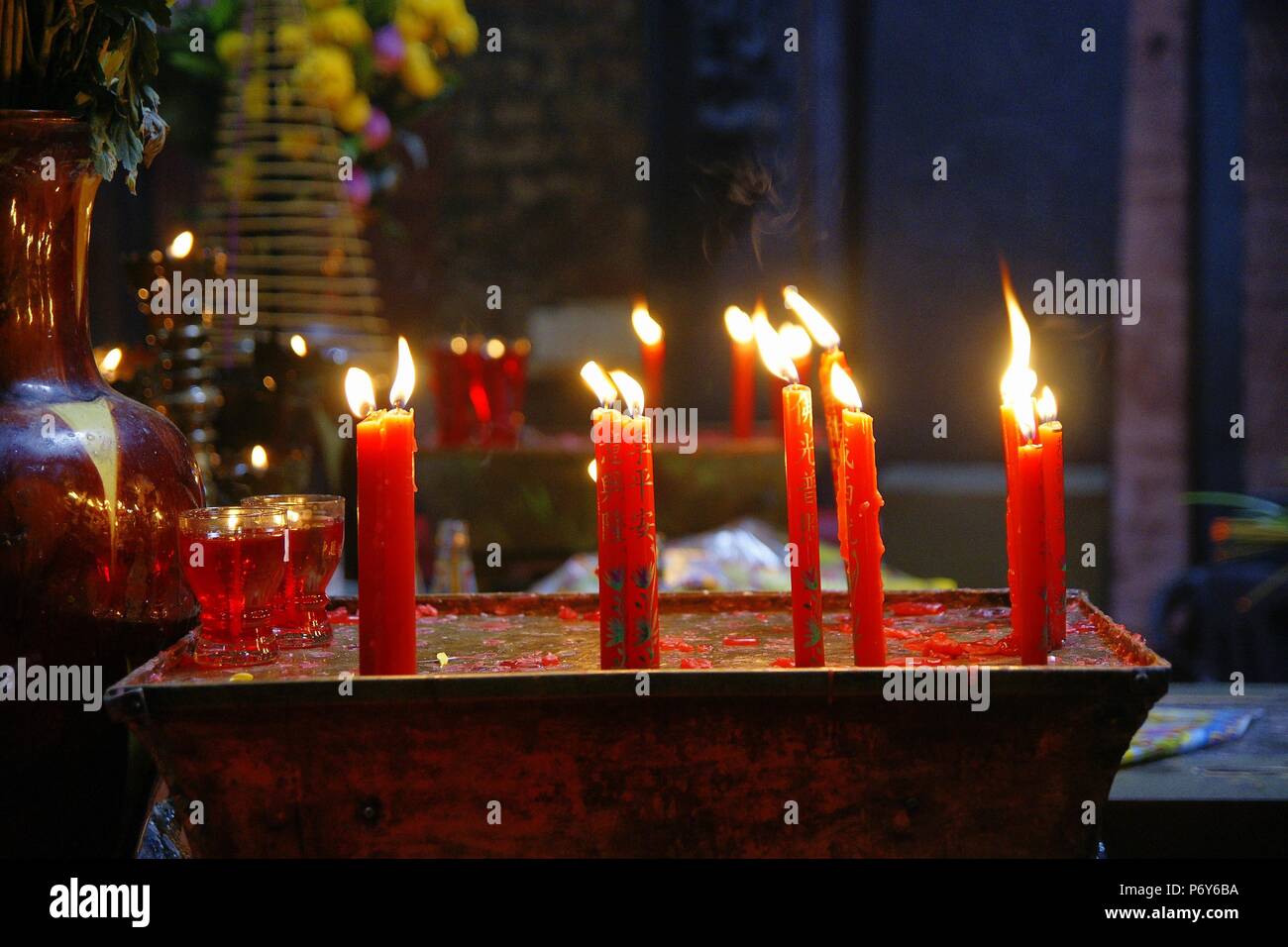 Melted candles in dark hi-res stock photography and images - Alamy