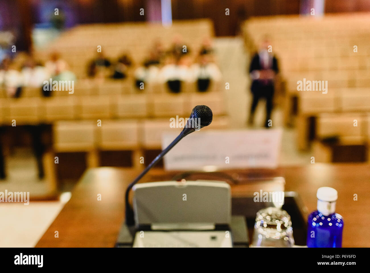 Empty seats in an auditorium for congresses Stock Photo - Alamy
