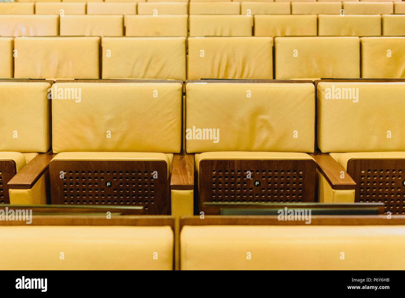 Empty seats in an auditorium for congresses Stock Photo - Alamy