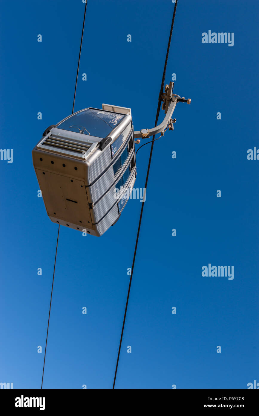 cableway against the sky, transport at height and tourist attraction ...