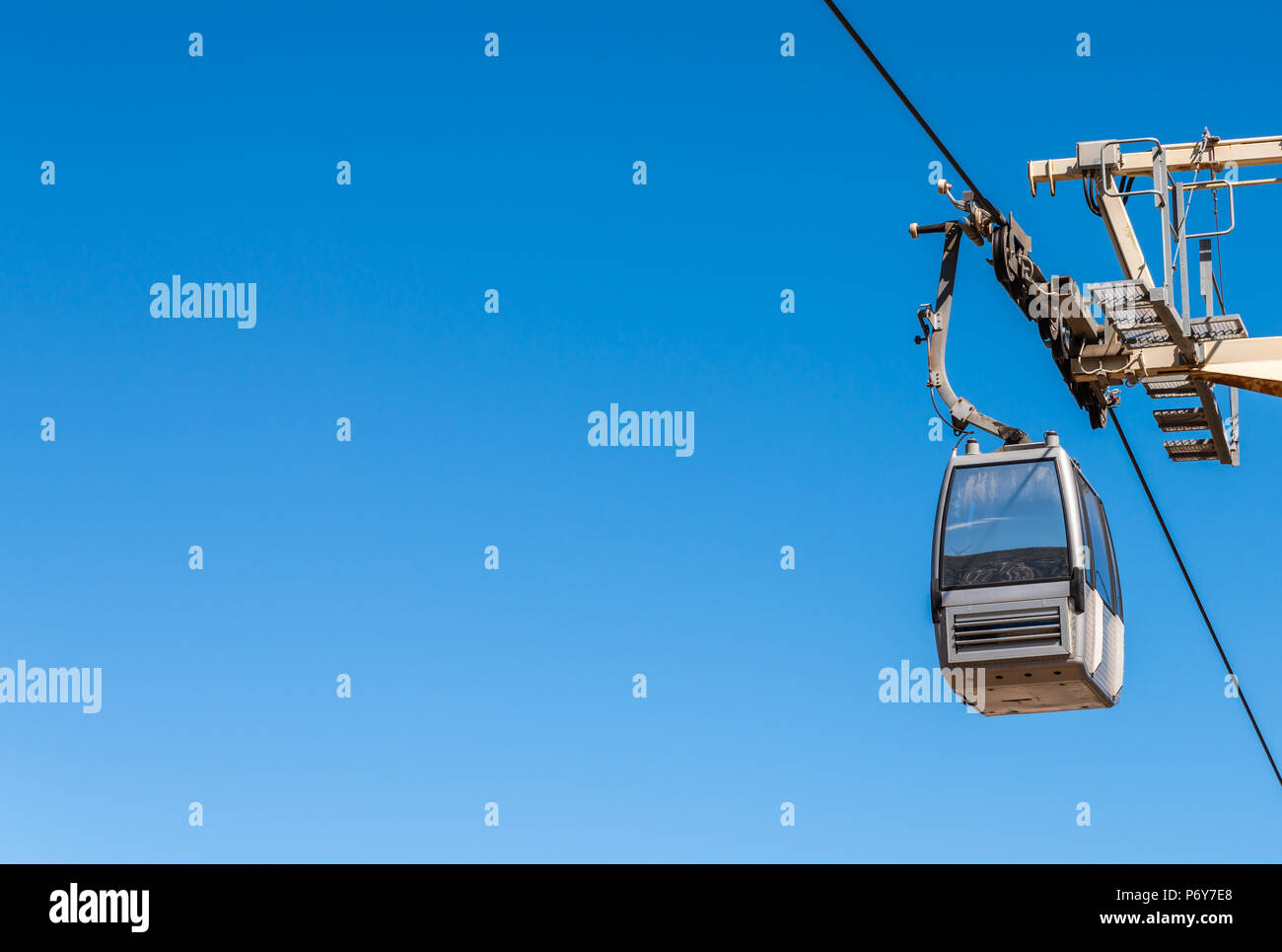 cableway against the sky, transport at height and tourist attraction ...