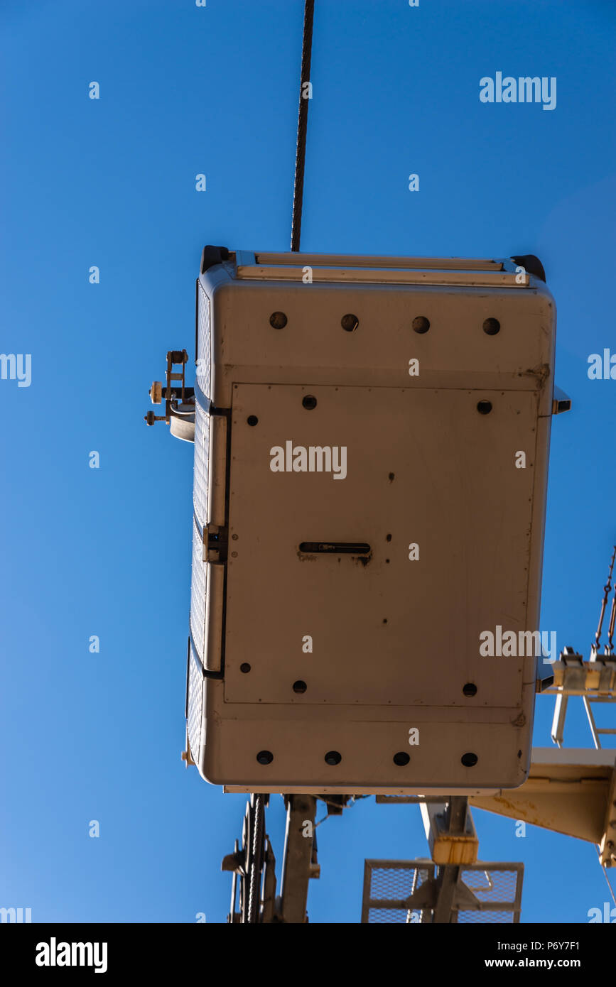 cableway against the sky, transport at height and tourist attraction ...