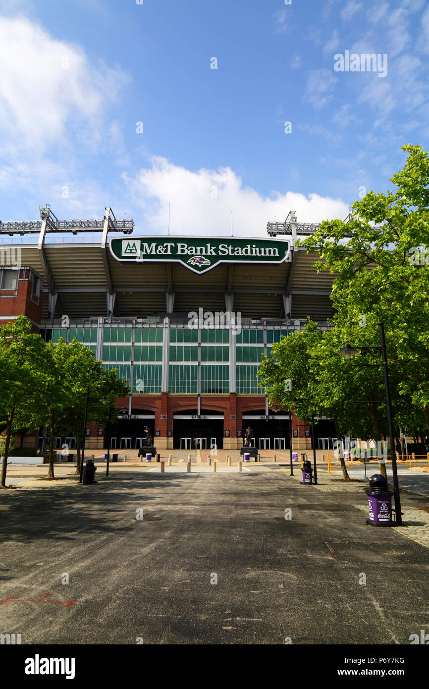 Exterior of M&T Stadium, home of Baltimore Ravens American football ...