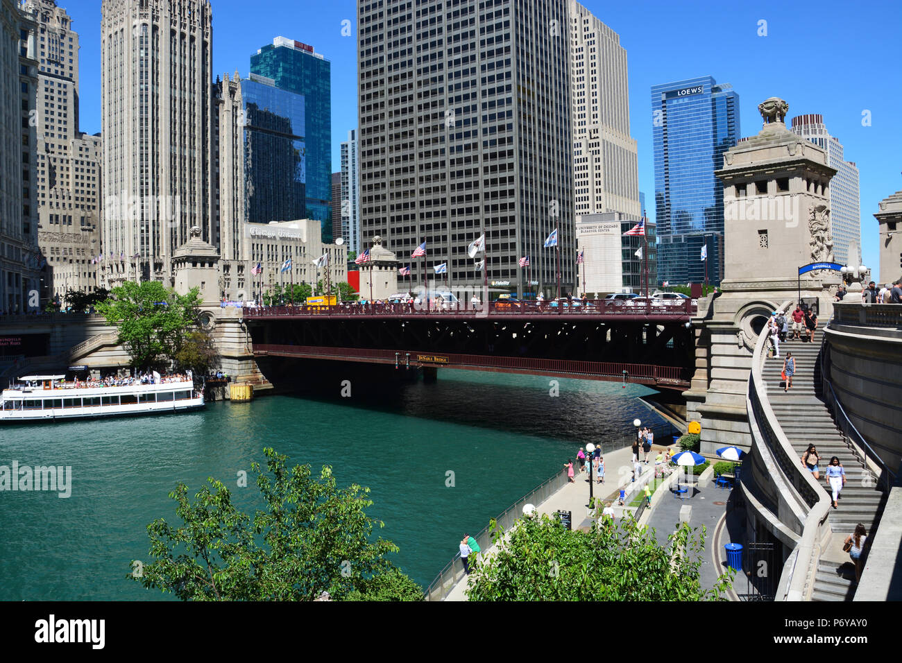 Chicago's iconic Michigan Ave. Bridge opened in 1920 and features for ...