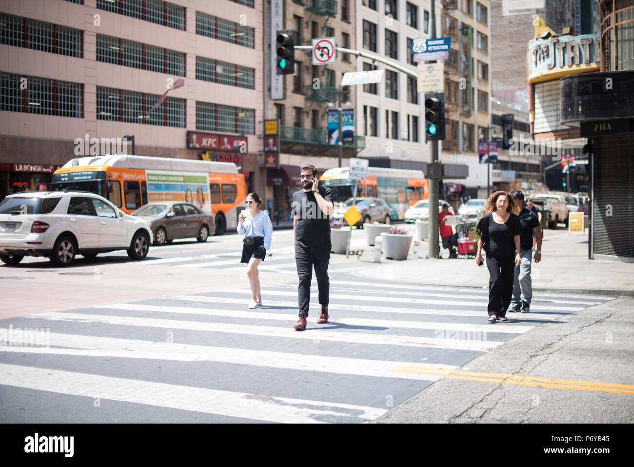 Los Angeles, USA - June 29: Unidentified random people in the streets ...
