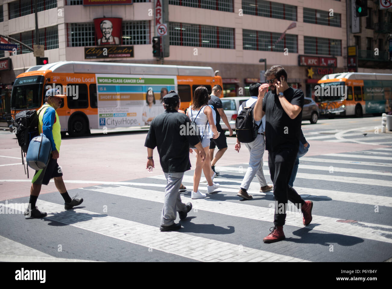 Los Angeles, USA - June 29: Unidentified random people in the streets ...
