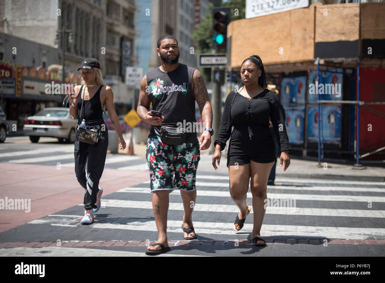 Los Angeles, USA - June 29: Unidentified random people in the streets ...