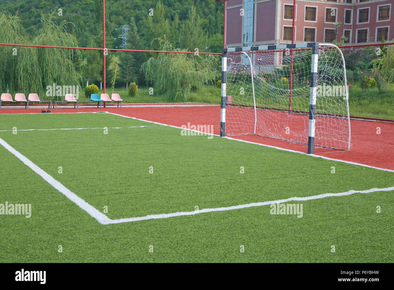Mini football goal on an artificial grass hi-res stock photography and ...