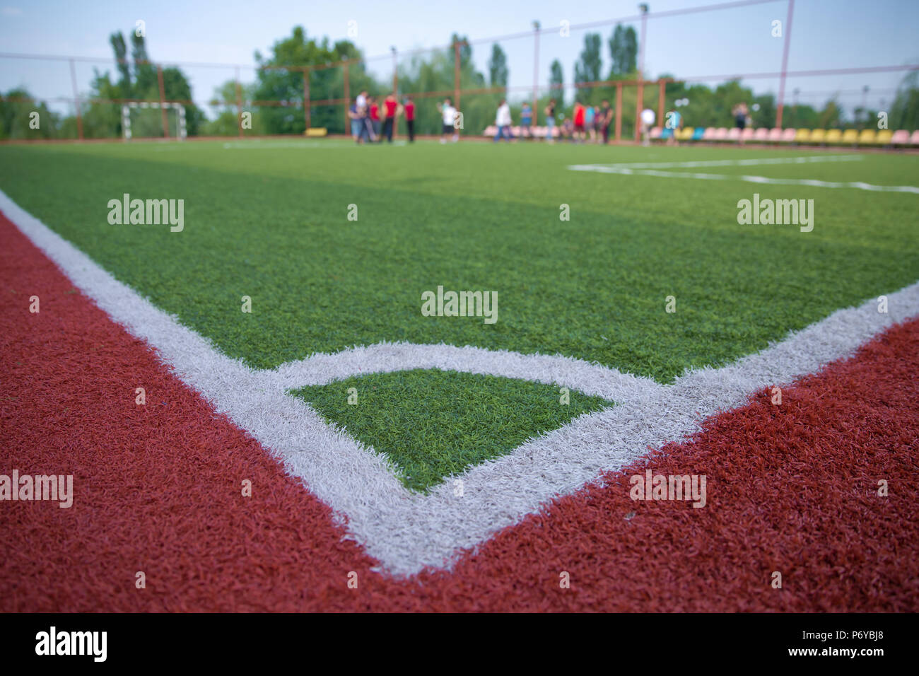 Mini football goal on an artificial grass hi-res stock photography and ...
