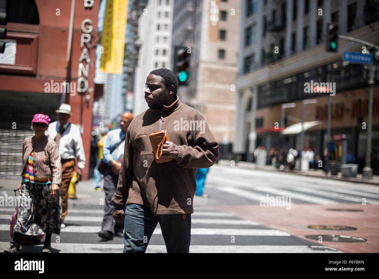 Los Angeles, USA - June 29: Unidentified random people in the streets ...