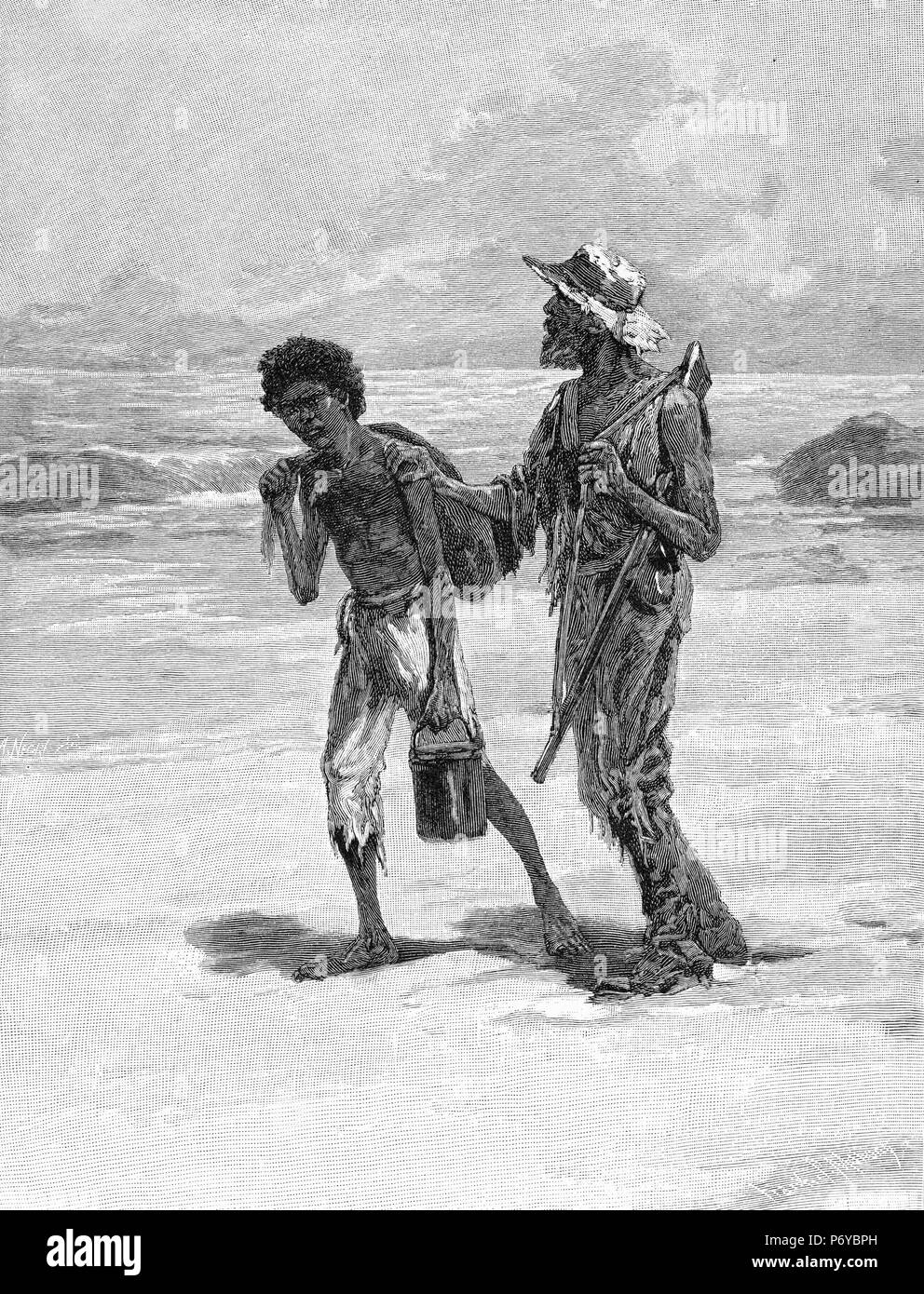 Aboriginal man guide australia Black and White Stock Photos & Images ...