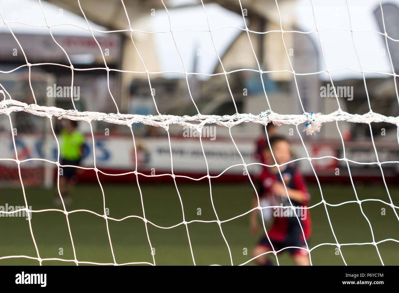 A Net background for the game of football Stock Photo - Alamy