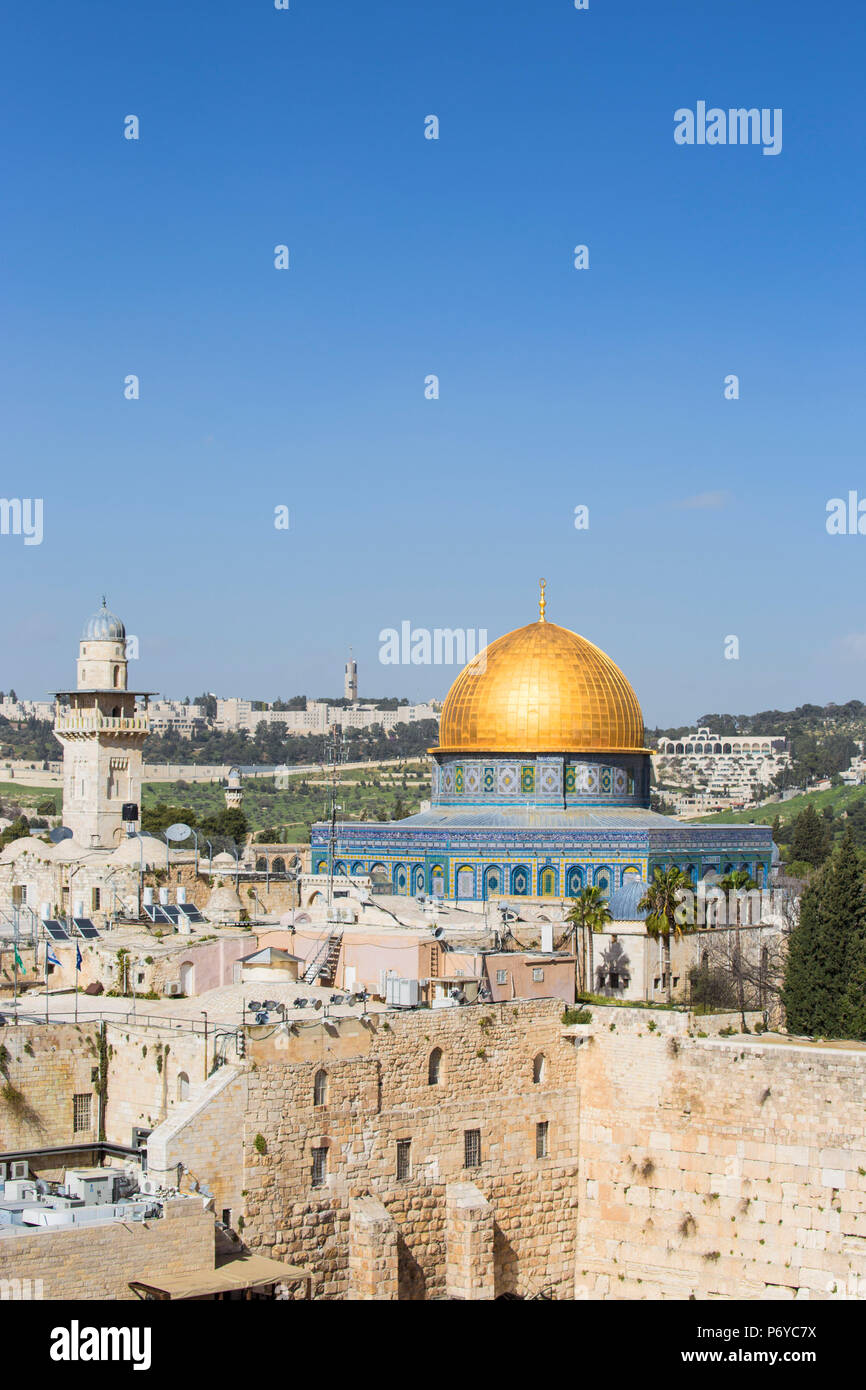 Israel, Jerusalem, Old City, Temple Mount, Dome of the Rock and The ...
