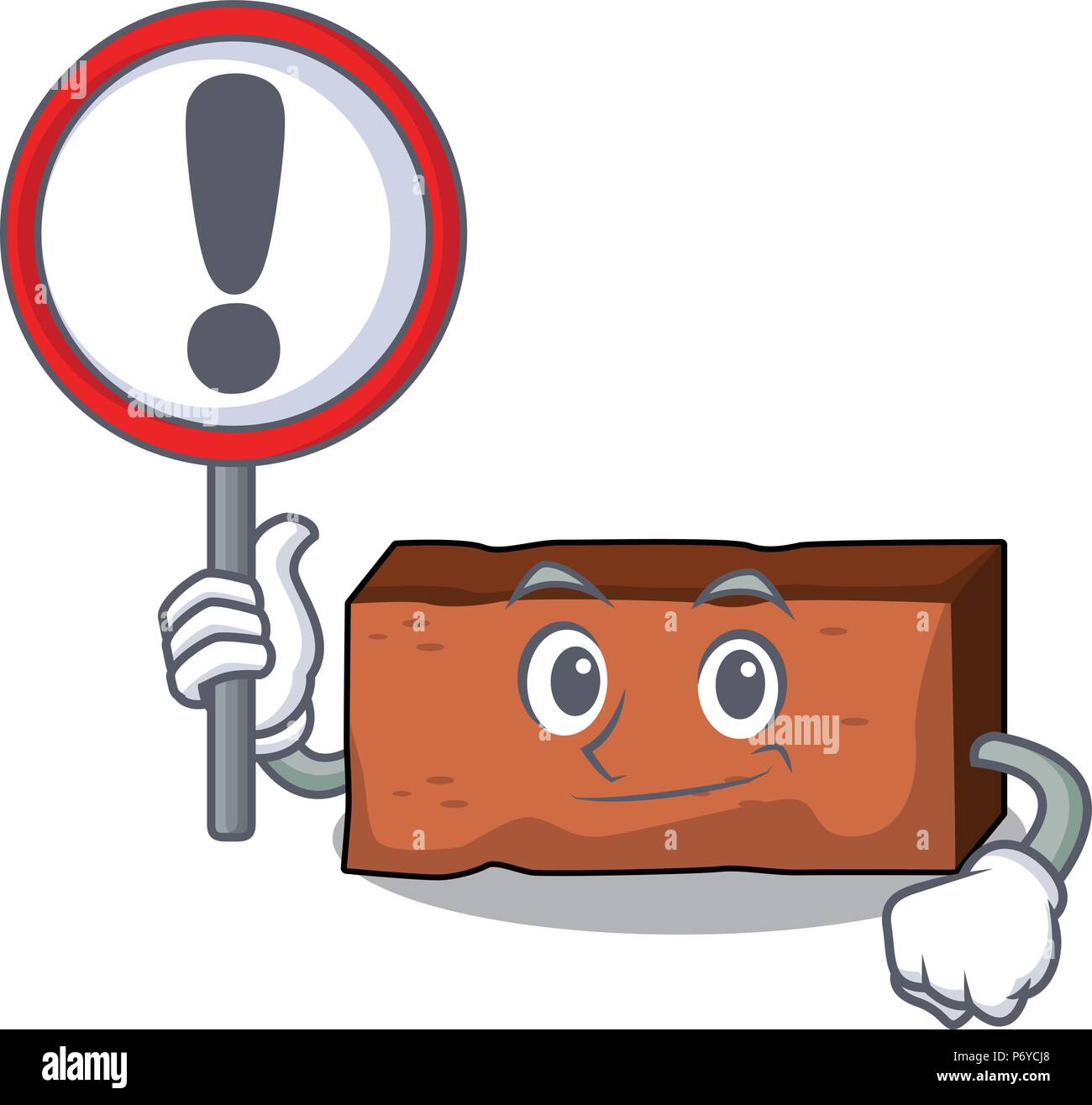 With sign brick character cartoon style Stock Vector Image & Art - Alamy