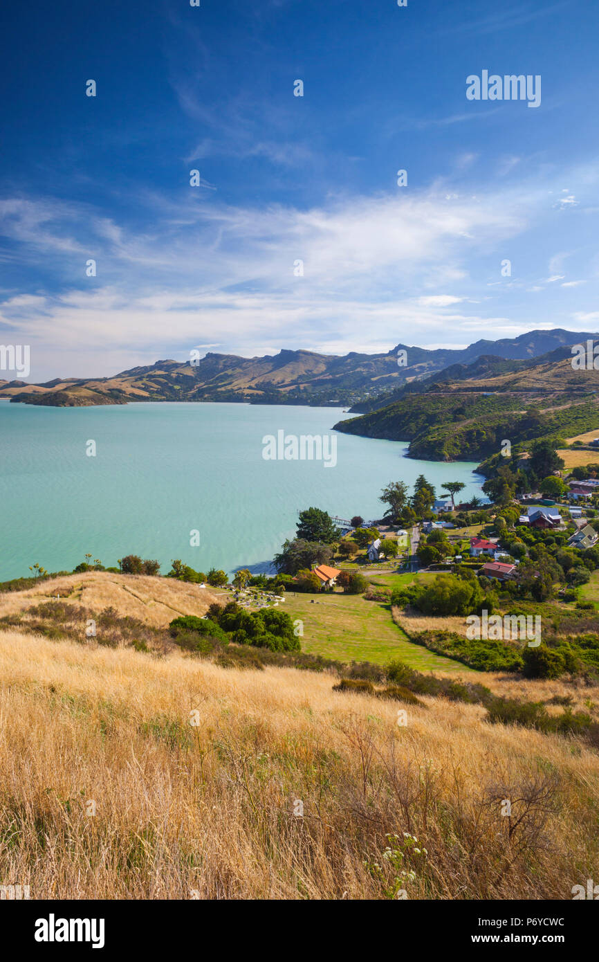 New Zealand, South Island, Christchurch-Rapaki, view of Rapaki Bay ...
