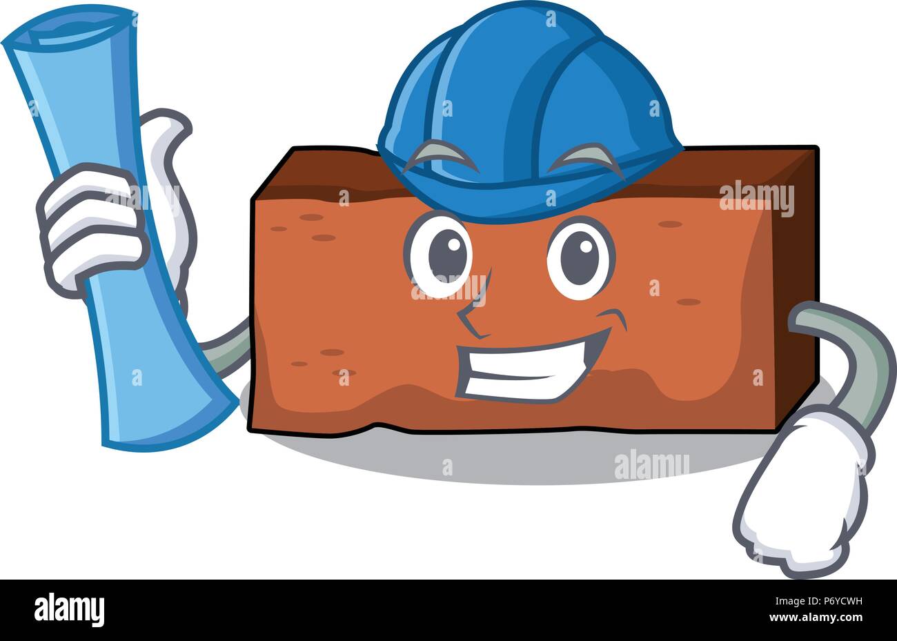 Architect brick character cartoon style Stock Vector Image & Art - Alamy