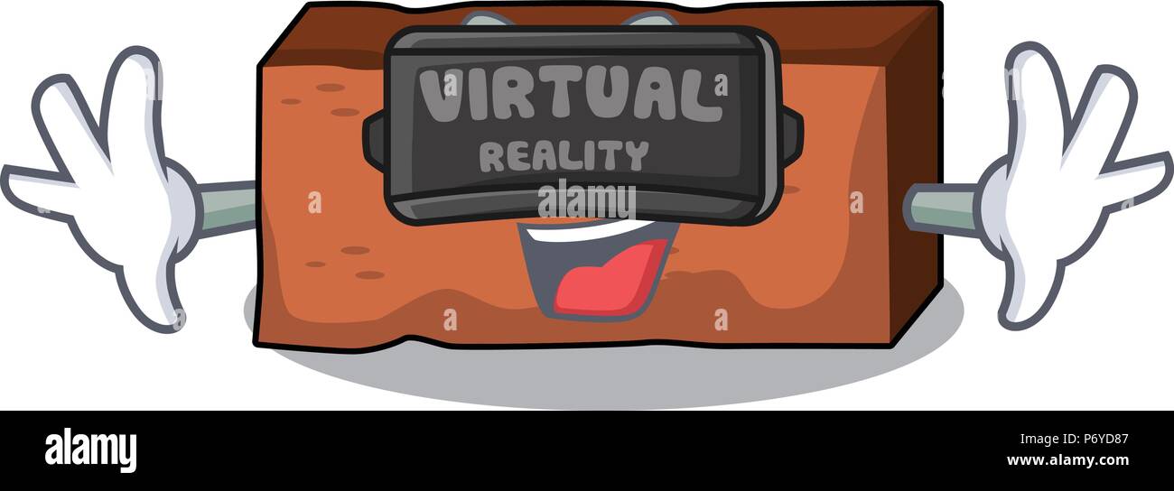Virtual reality brick mascot cartoon style Stock Vector Image & Art - Alamy