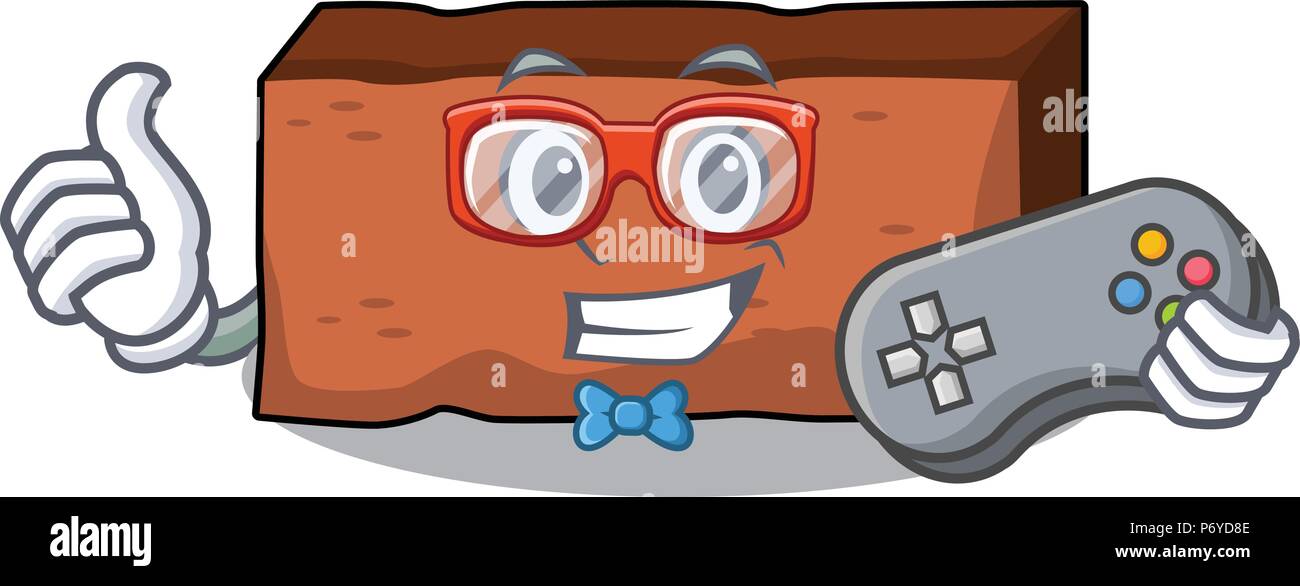 Gamer brick mascot cartoon style Stock Vector Image & Art - Alamy