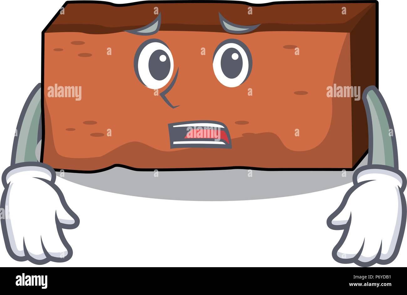 Afraid brick mascot cartoon style Stock Vector Image & Art - Alamy