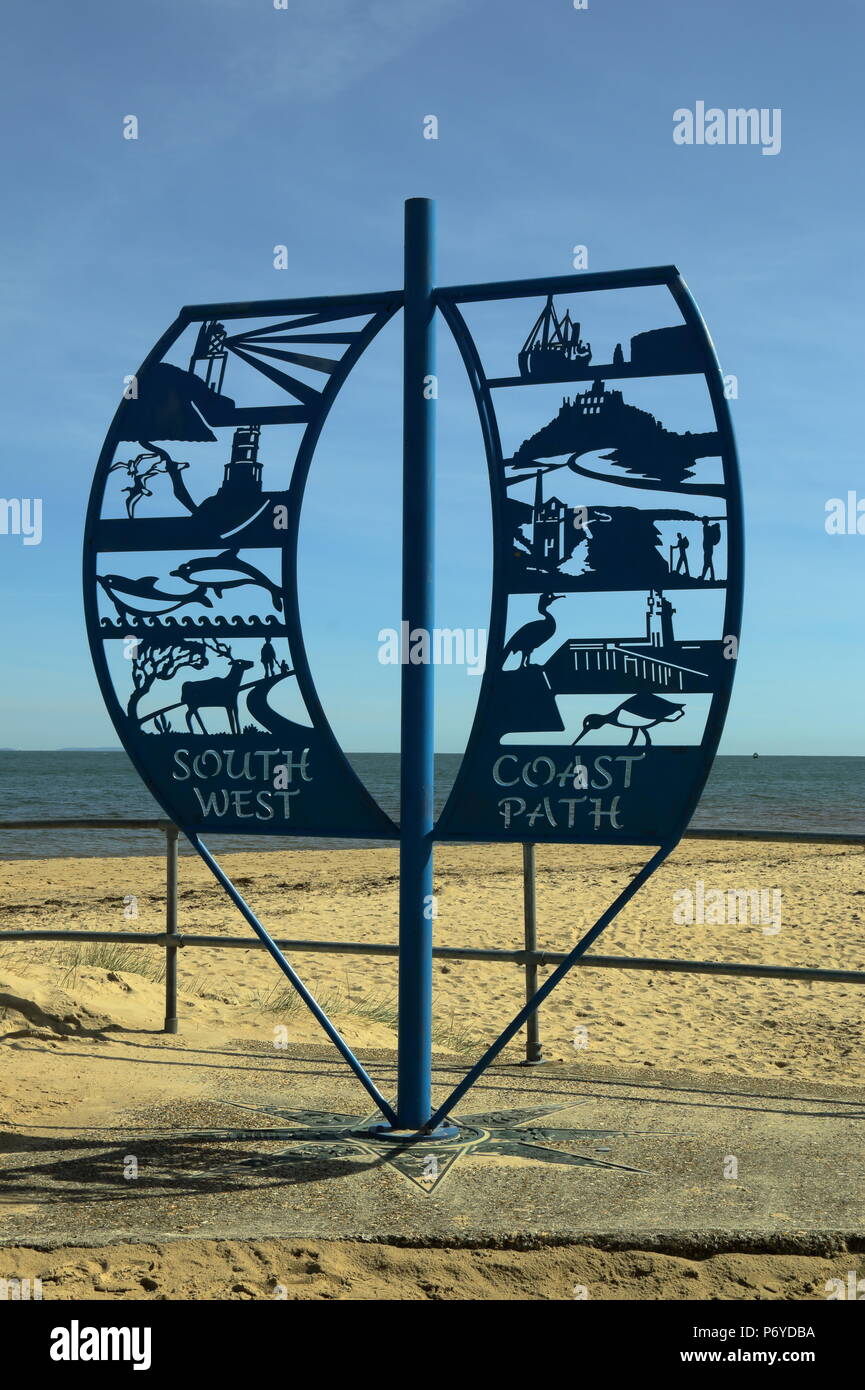 South West coastal path sign,Shell Bay,Studland,Dorset Stock Photo - Alamy