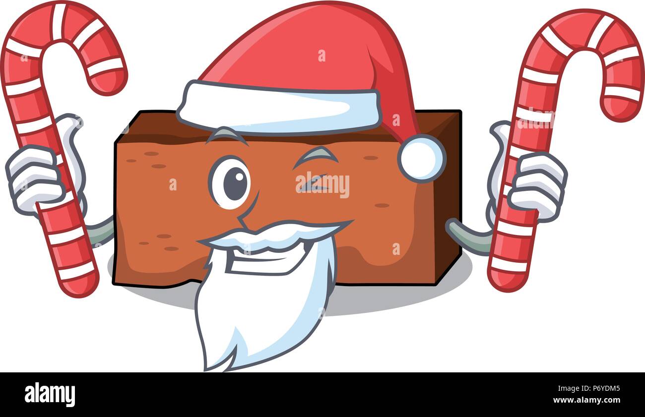 Santa with candy brick mascot cartoon style Stock Vector Image & Art ...