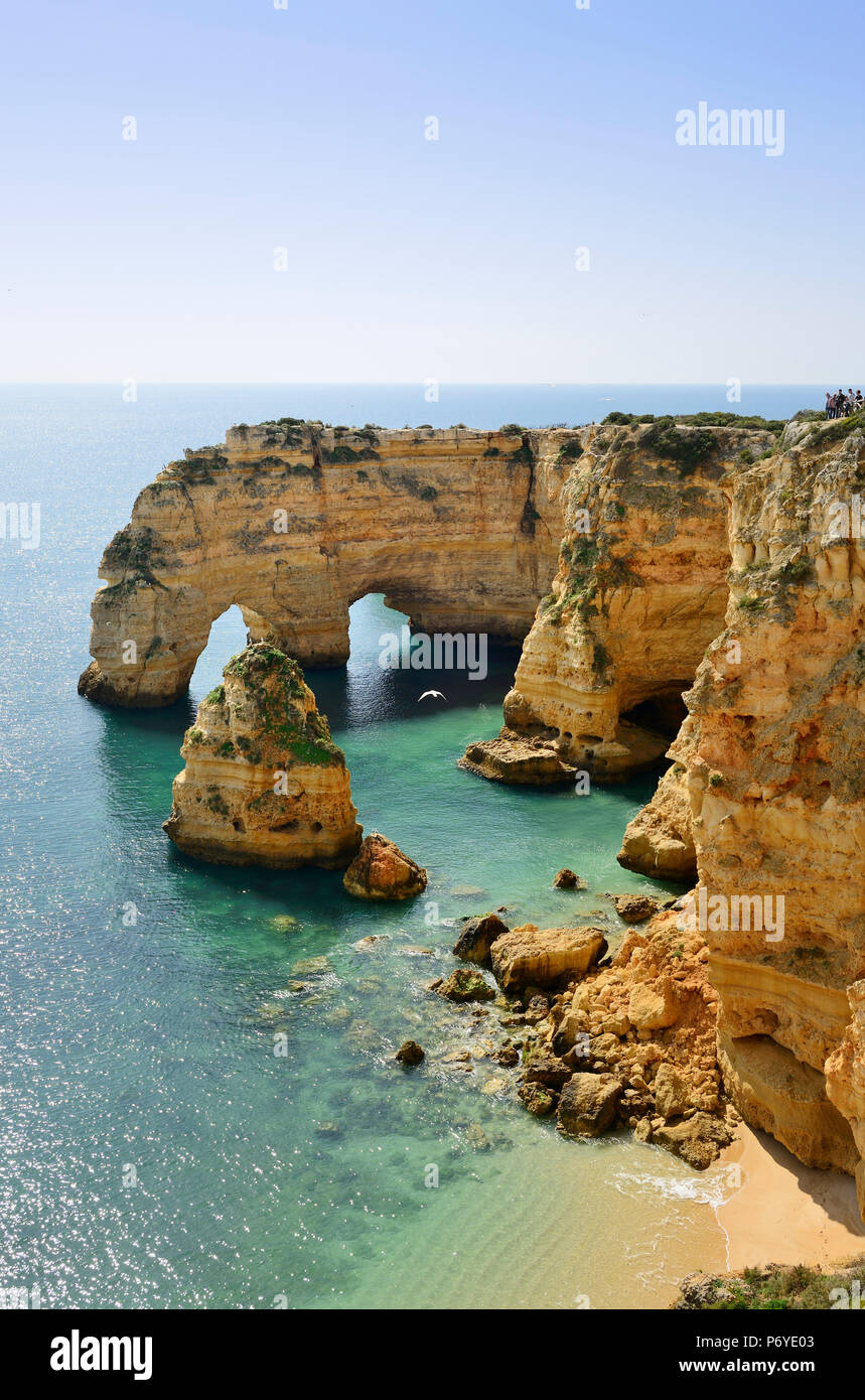 The coastal rock formations at Marinha beach (Praia da Marinha ...
