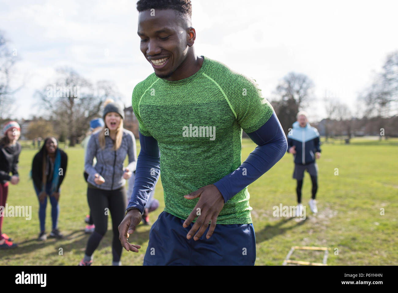 Man up ladder hi-res stock photography and images - Alamy