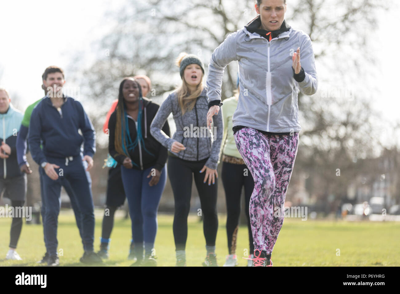 Outdoor exercise team running hi-res stock photography and images - Alamy