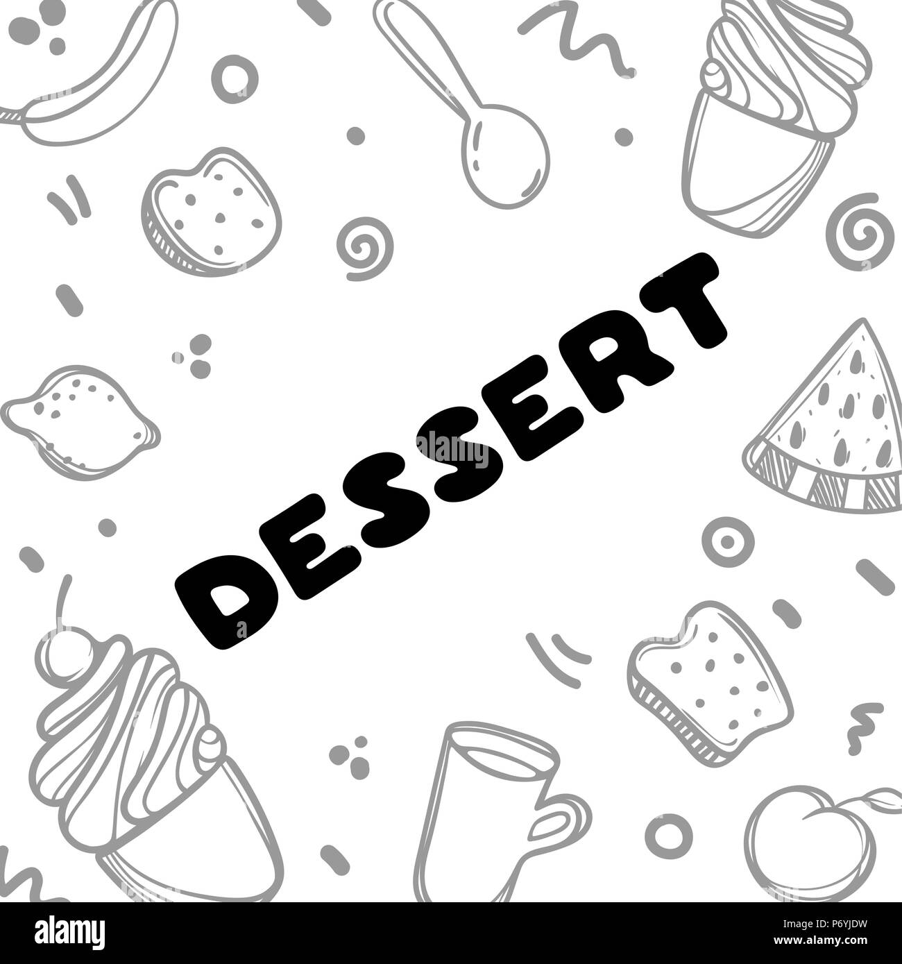 Hand drawn menu for cafe with food. Sketch concept illustration Stock ...