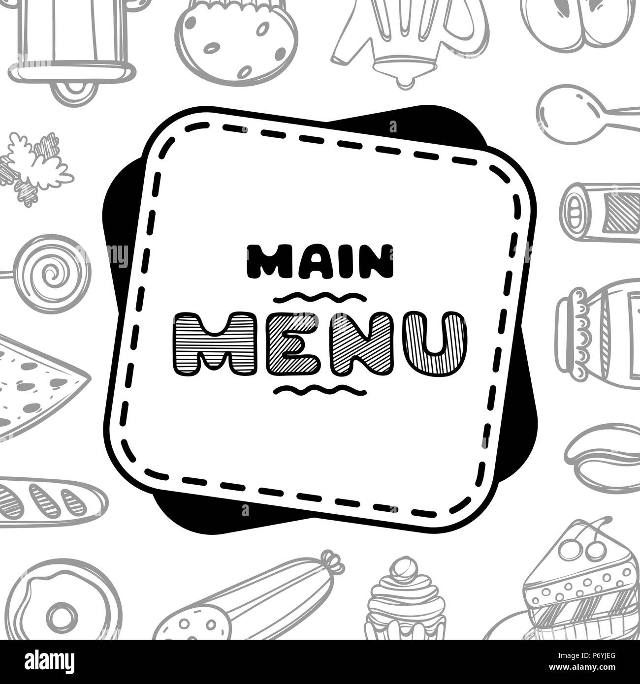 Hand drawn menu for cafe with food Stock Vector Image & Art - Alamy