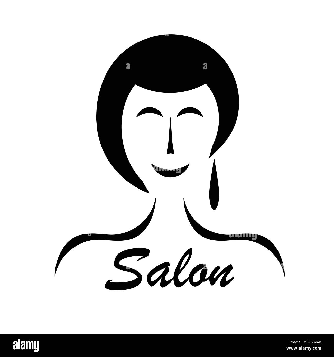 hair salon advertisement - black silhouette woman vector with stylish ...