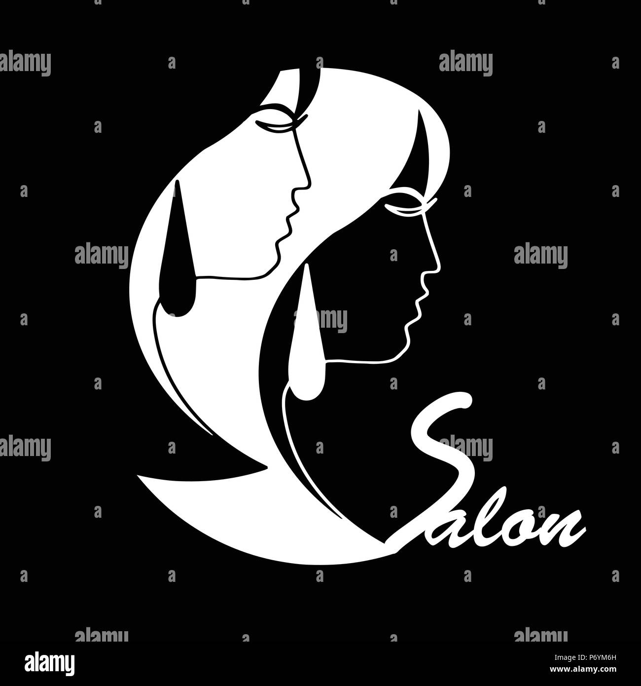 hair salon advertisement - stylish woman profile vector Stock Vector ...